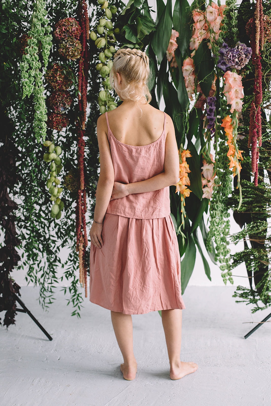 Hazel Blush Salmon Top -linen Top - Linen Blouse - Linen Basic Top ...