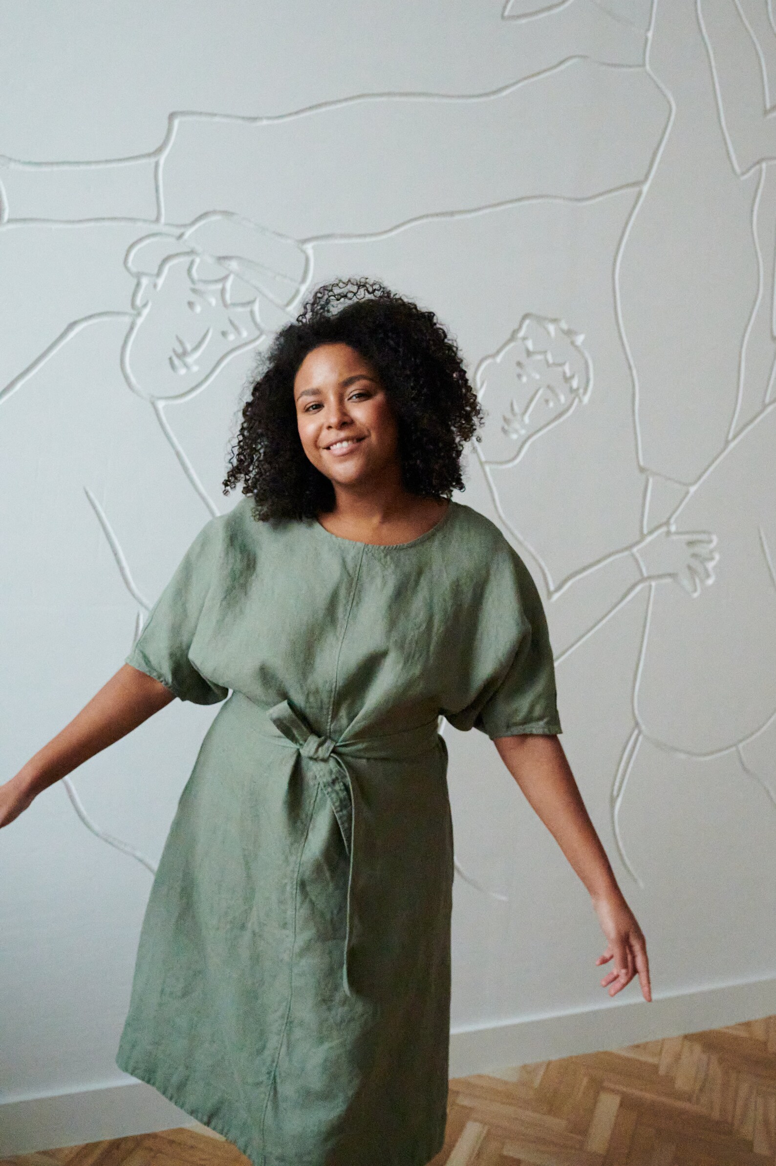 Rush Pine Green Dress Cocoon Linen Dress Loose Linen Dress - Etsy