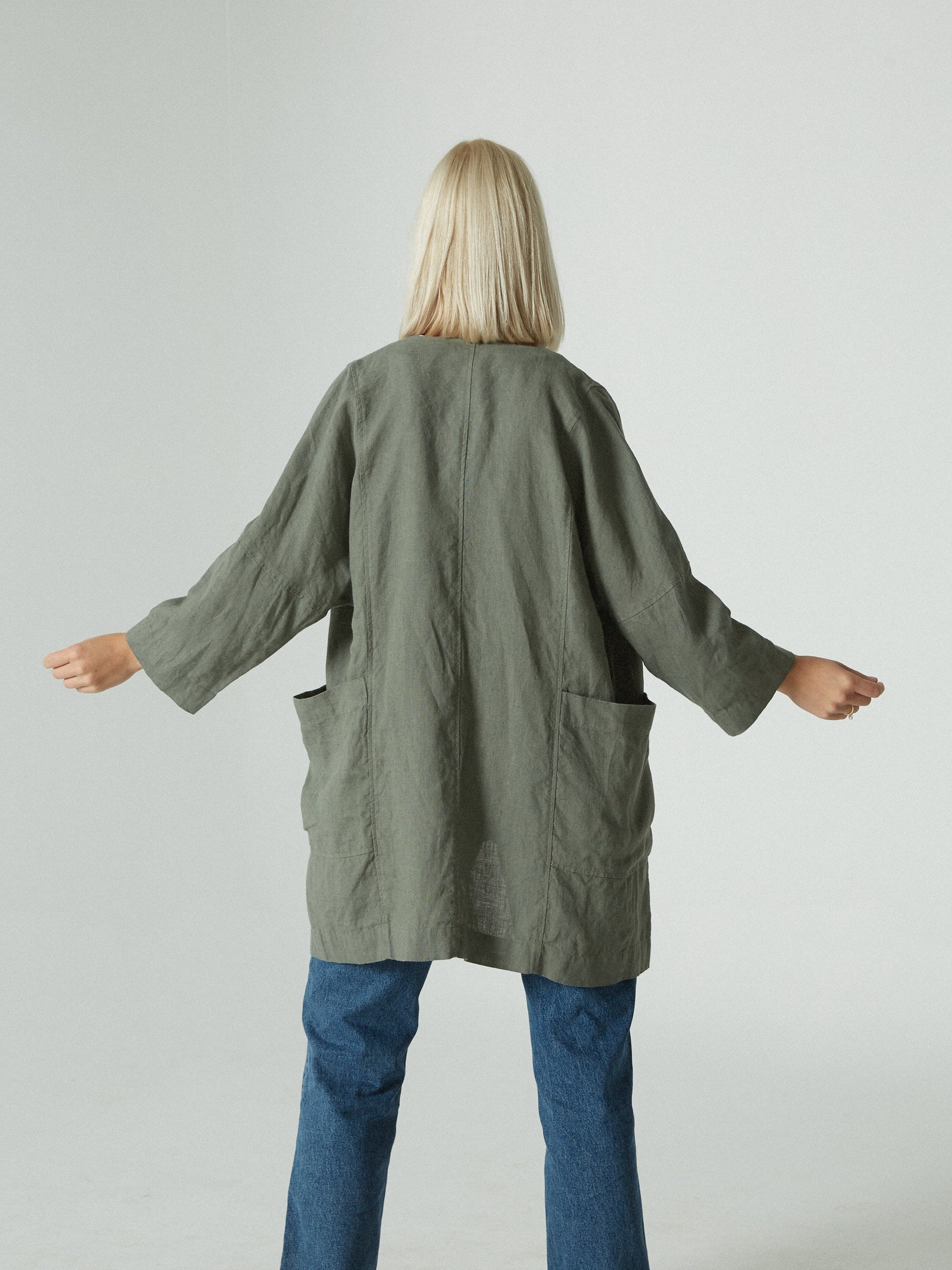 Juniper Pine Green Jacket Linen Jacket Linen Coat | Etsy