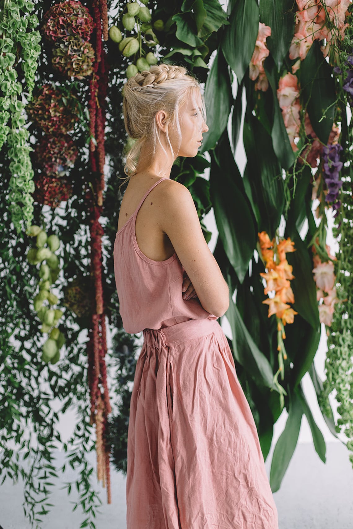 Hazel Blush Salmon Top -linen Top - Linen Blouse - Linen Basic Top ...