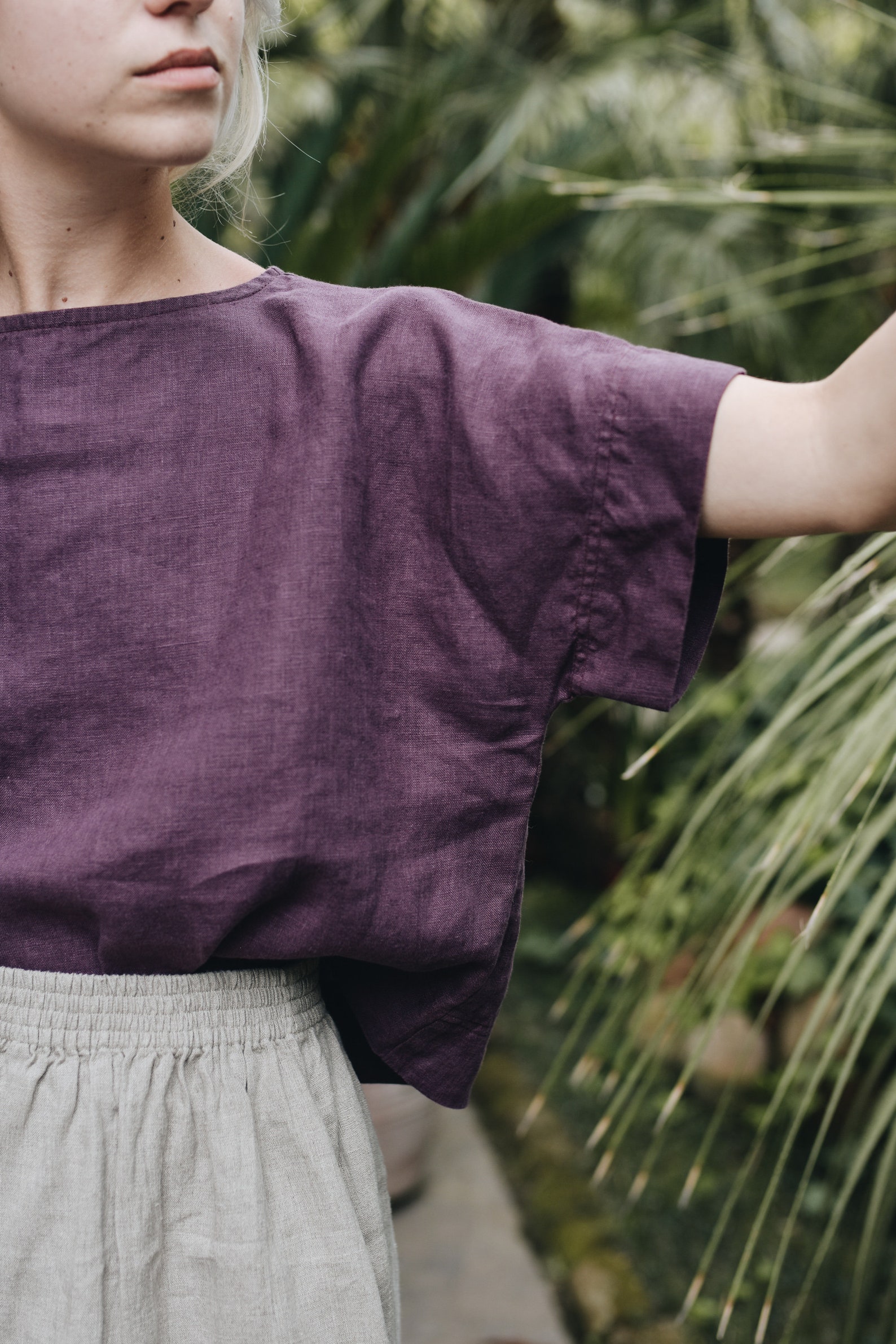 Mona Eggplant Violet Top Linen Top Oversized Linen Top - Etsy
