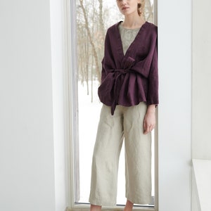 Rene Eggplant Violet Jacket Medium Weight Linen Jacket Linen Coat ...