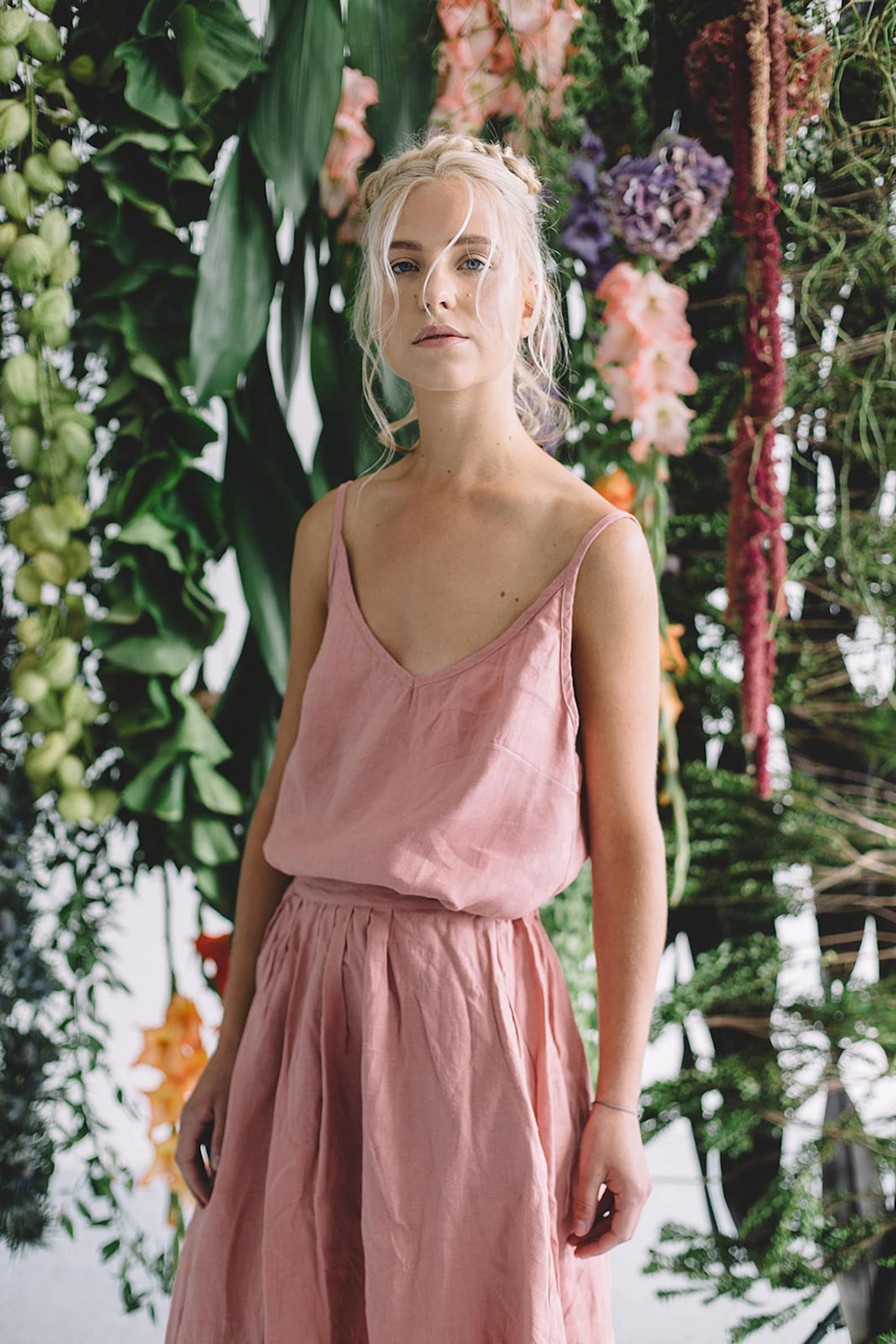 Hazel Blush Salmon Top -linen Top - Linen Blouse - Linen Basic Top ...