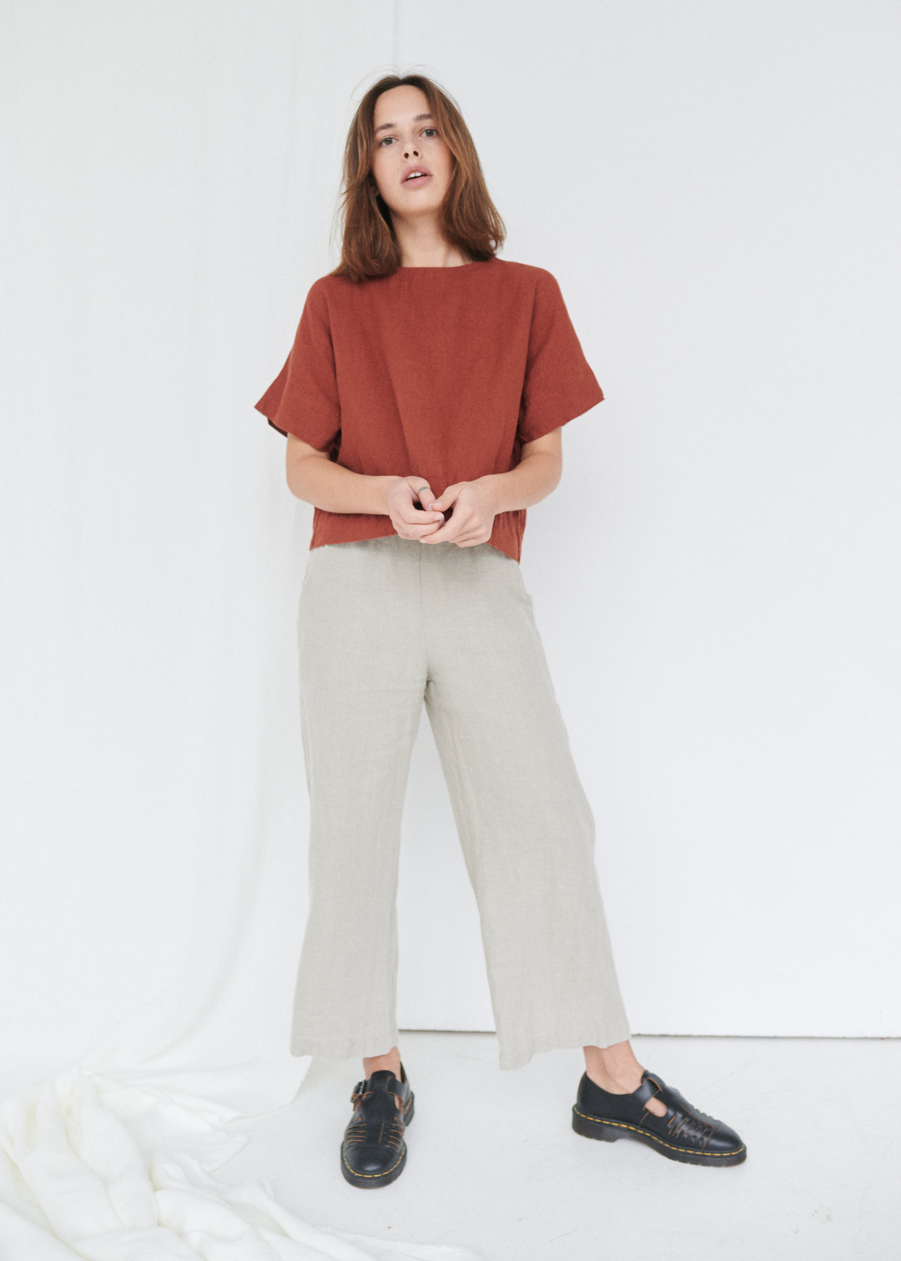 Mona Terracotta Top Linen Top Oversized Linen Top Linen | Etsy