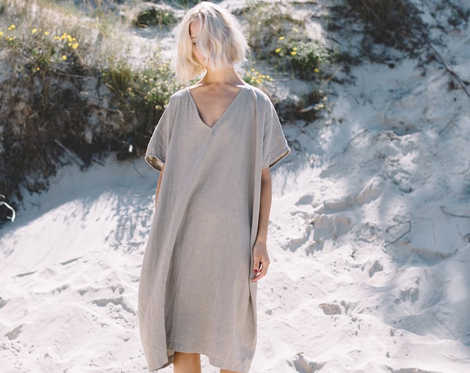 Ready to Ship - One Size Beach Dress - Linen Dress - Summer Dress ...