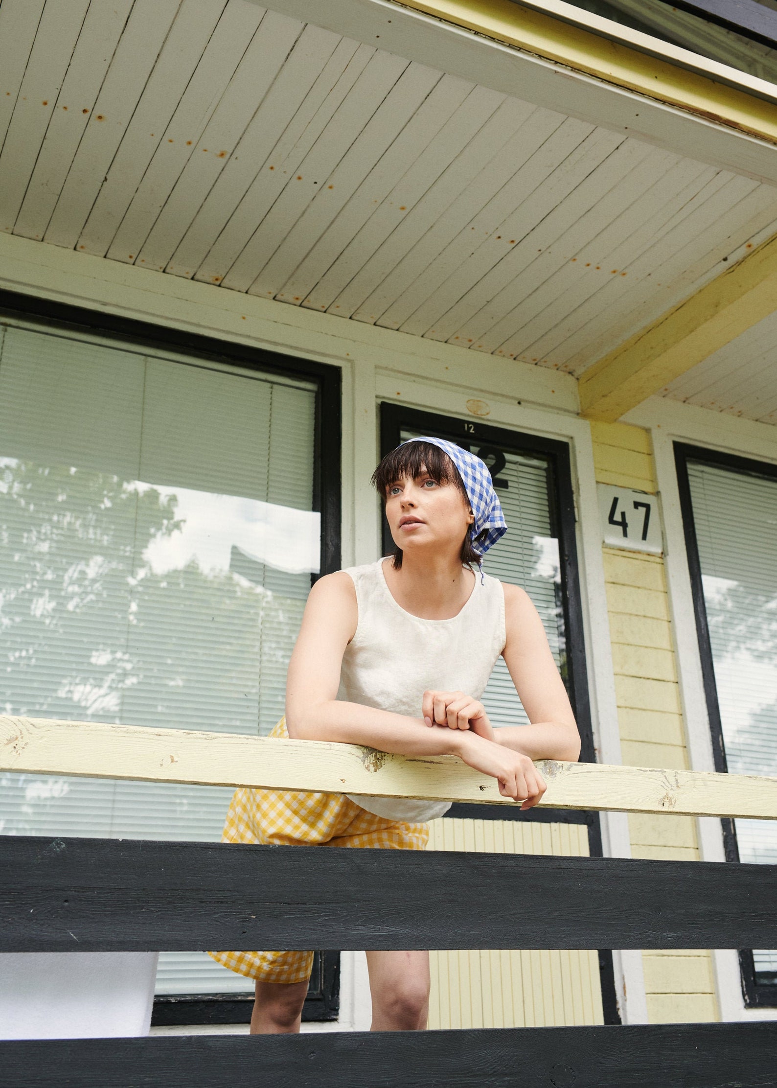 Ready to Ship Blue Gingham Linen Bandana Bandana Linen - Etsy