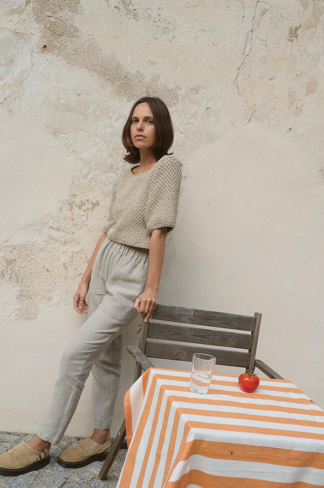 Morgan Heavy Natural Grey Linen Trousers - Linen Pants - Linen Trousers ...