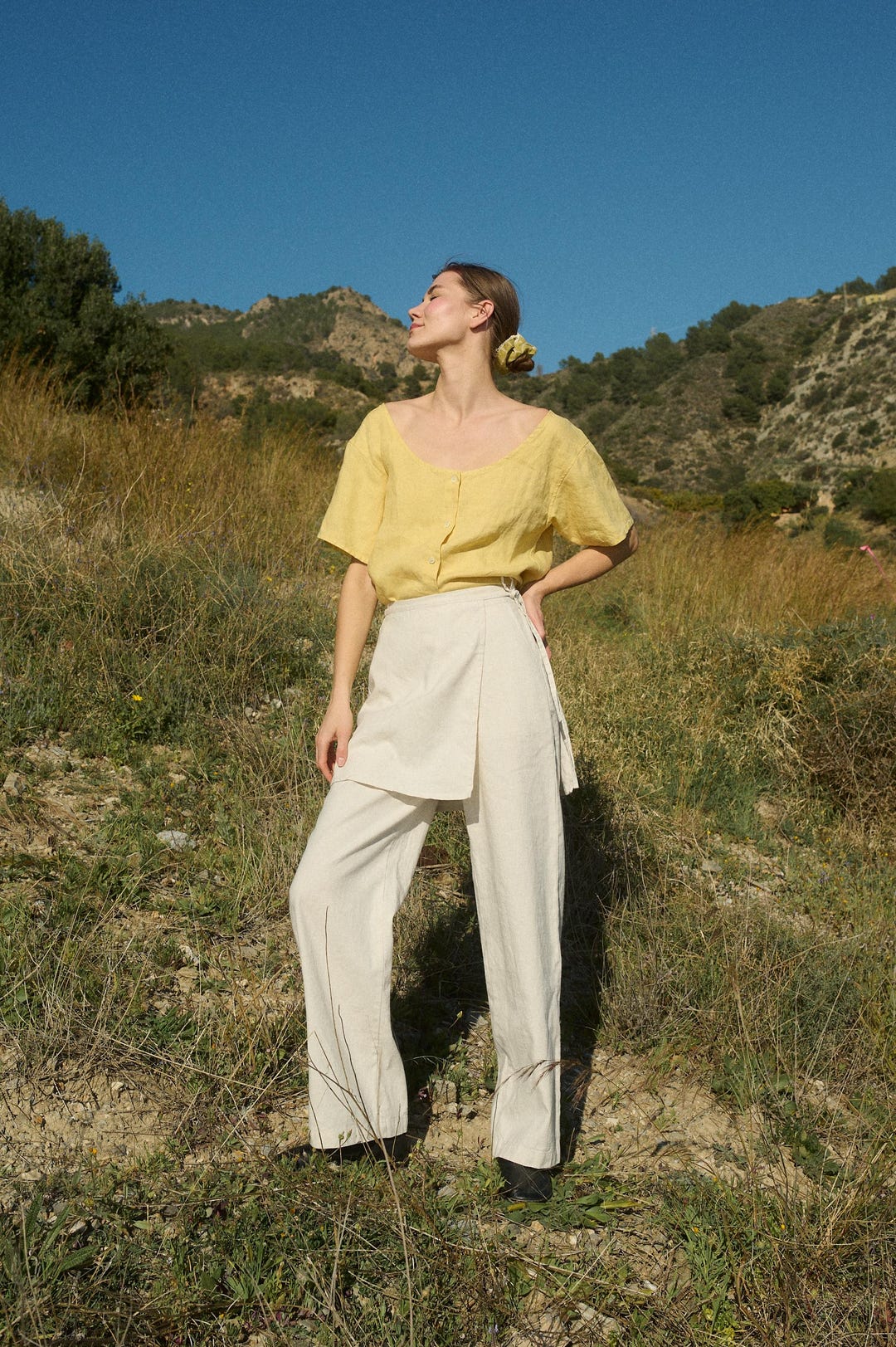 Simon Butter Linen Top - Linen Top - Short-sleeve Top - Effortless ...