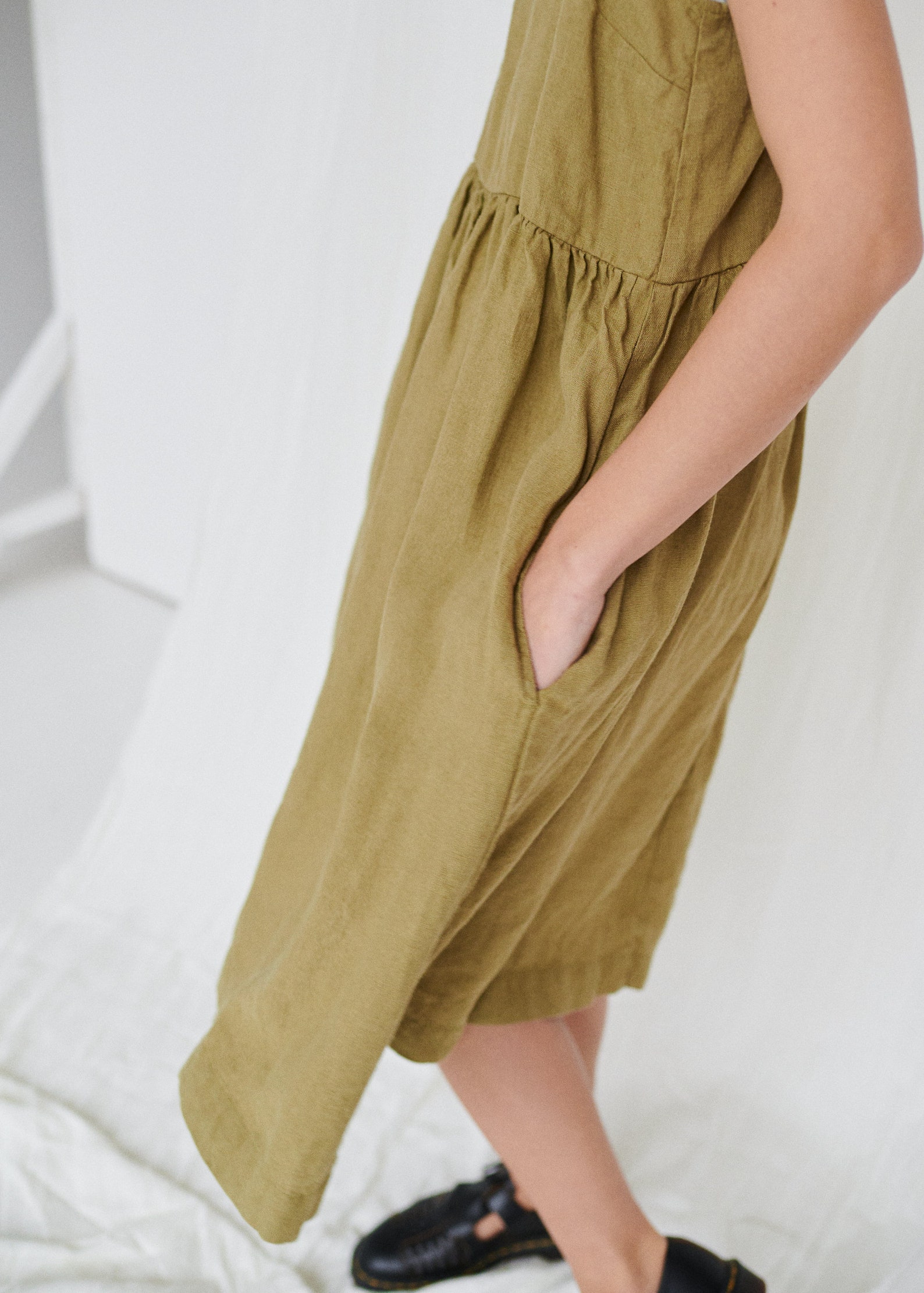 Summer Olive Dress Pinafore Dress Linen Dress Oversized - Etsy