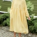 Margo Yellow Gingham Linen Dress - Linen Dress - Fall Linen Dress ...