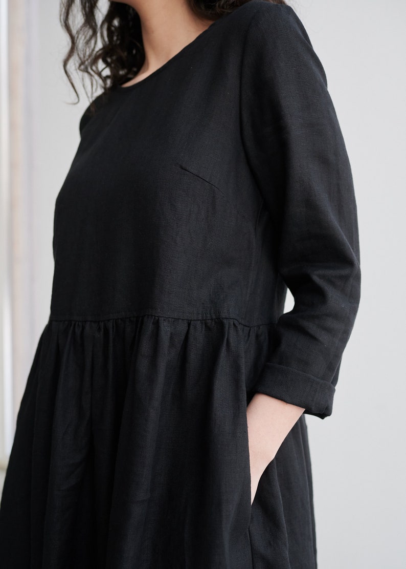Alice Black Dress Long Linen Dress Maxi Linen Dress Soft - Etsy