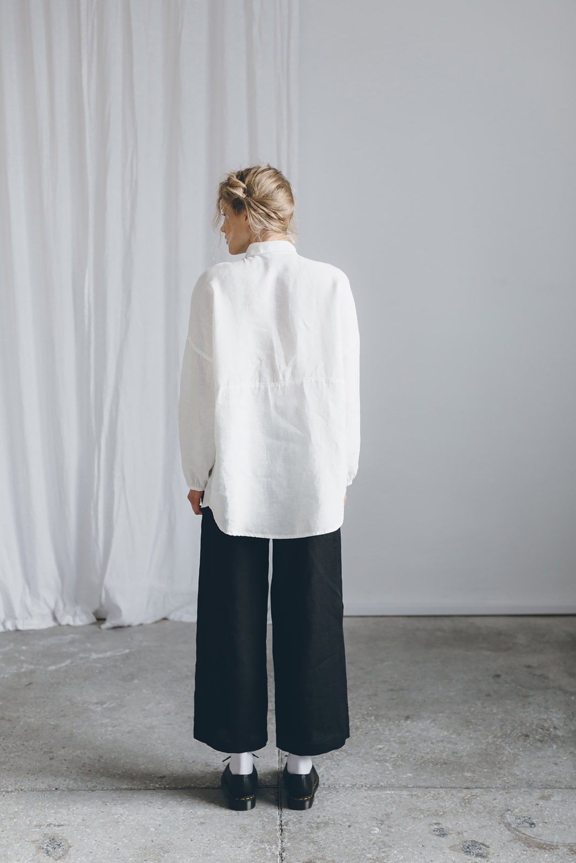 Lyn Milky White Shirt Washed Linen Shirt Linen Shirt - Etsy