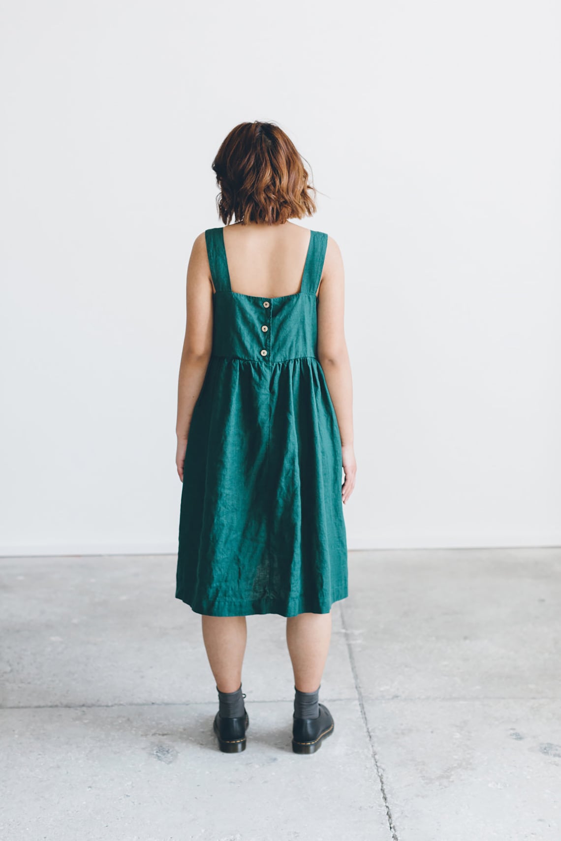 Summer Emerald Green Dress Linen Dress Summer Linen Dress - Etsy