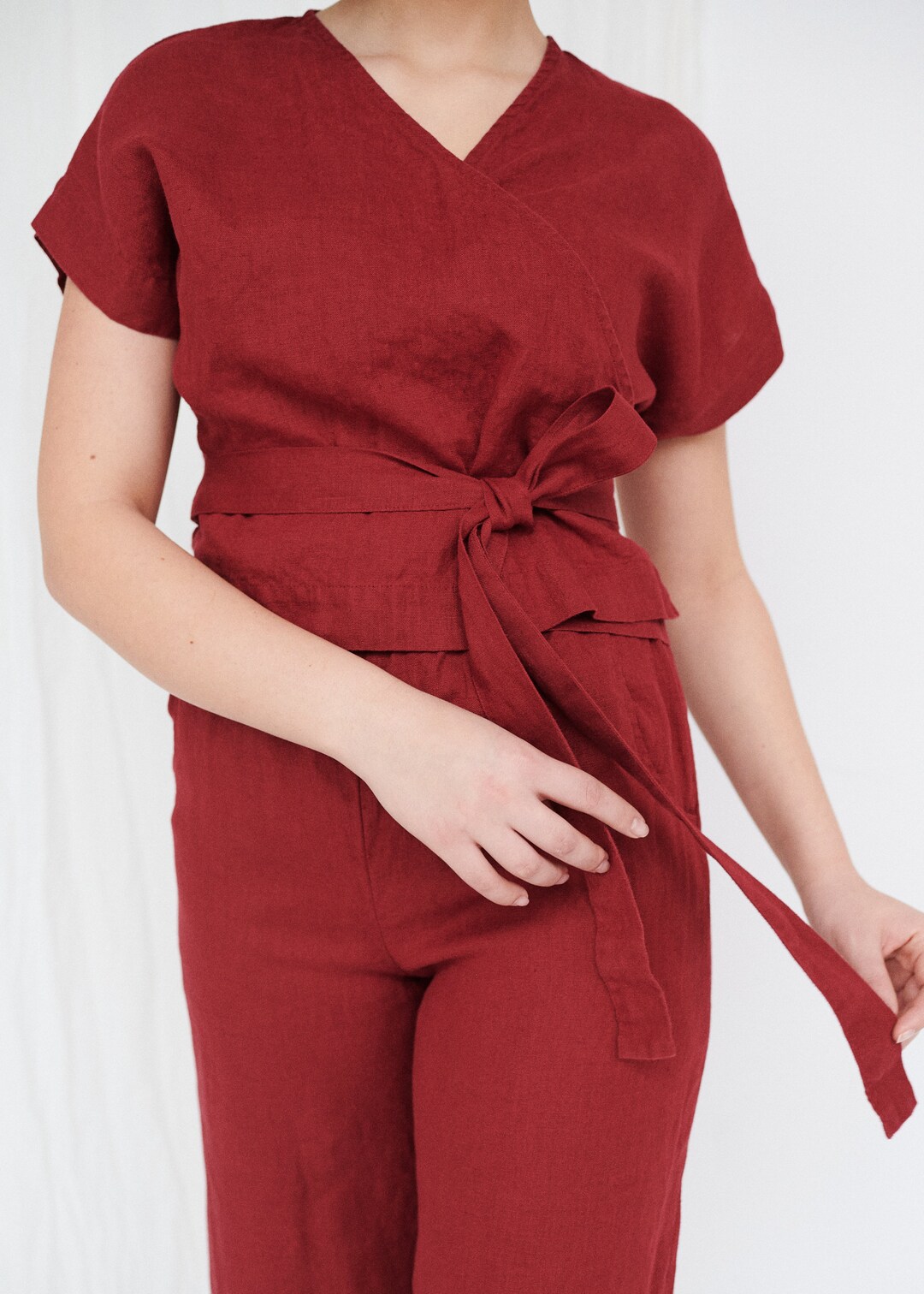 Bonni Burgundy Red Top - Wrap Top - Wrap Linen Top - Linen Top - Linen ... Bonni Burgundy Red Top - Wrap Top - Wrap Linen Top - Linen Top - Linen ...