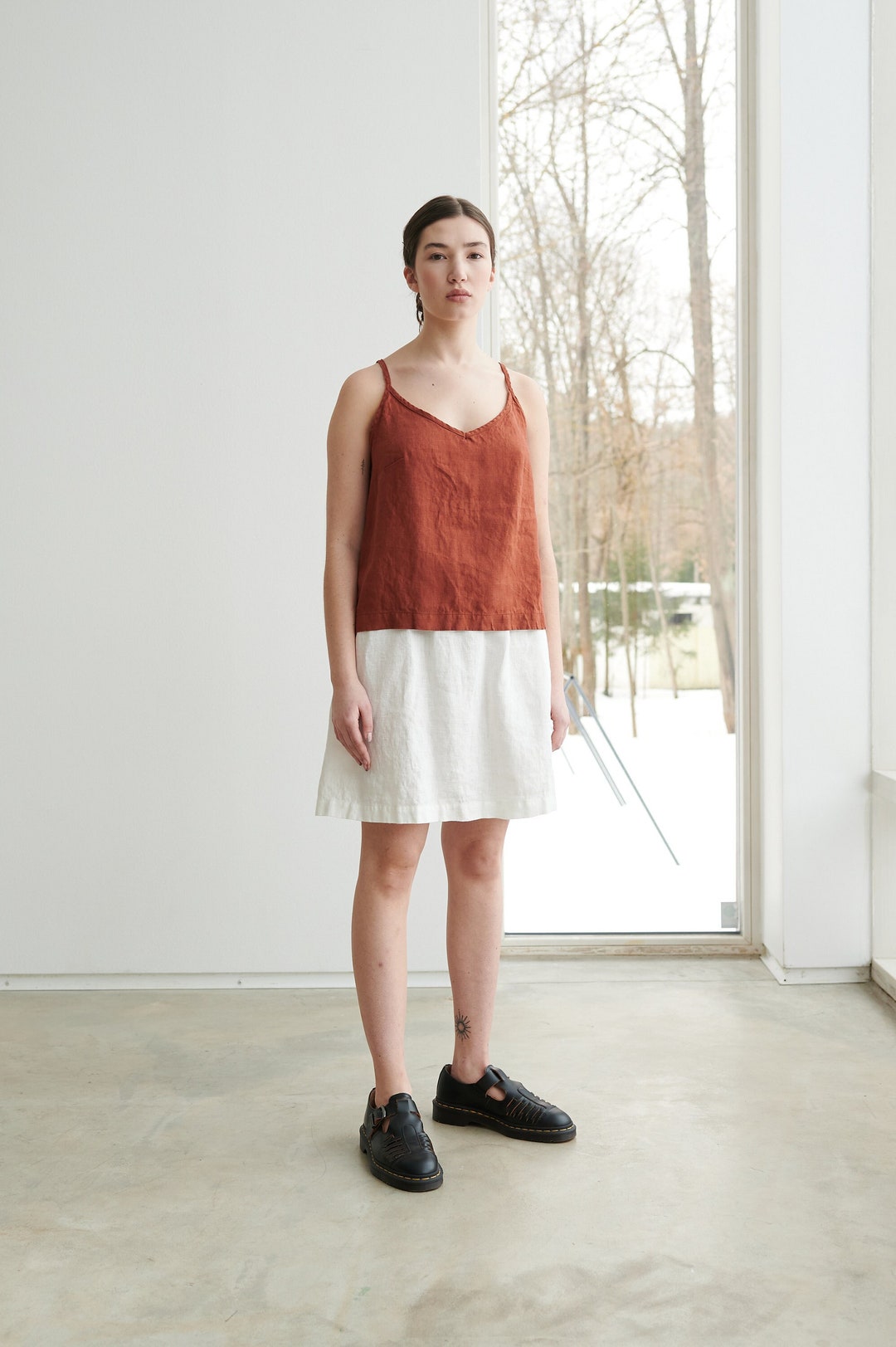 Hazel Terracotta Top - Oversized Linen Top - Linen Blouse - Linen Basic ...
