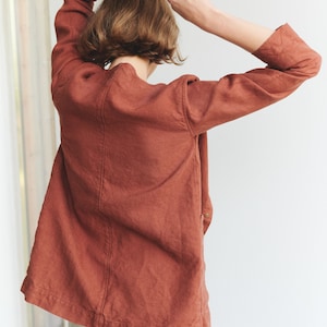 Ready to Ship - Leone Jacket - Heavy Linen Jacket - Long Linen Jacket ...