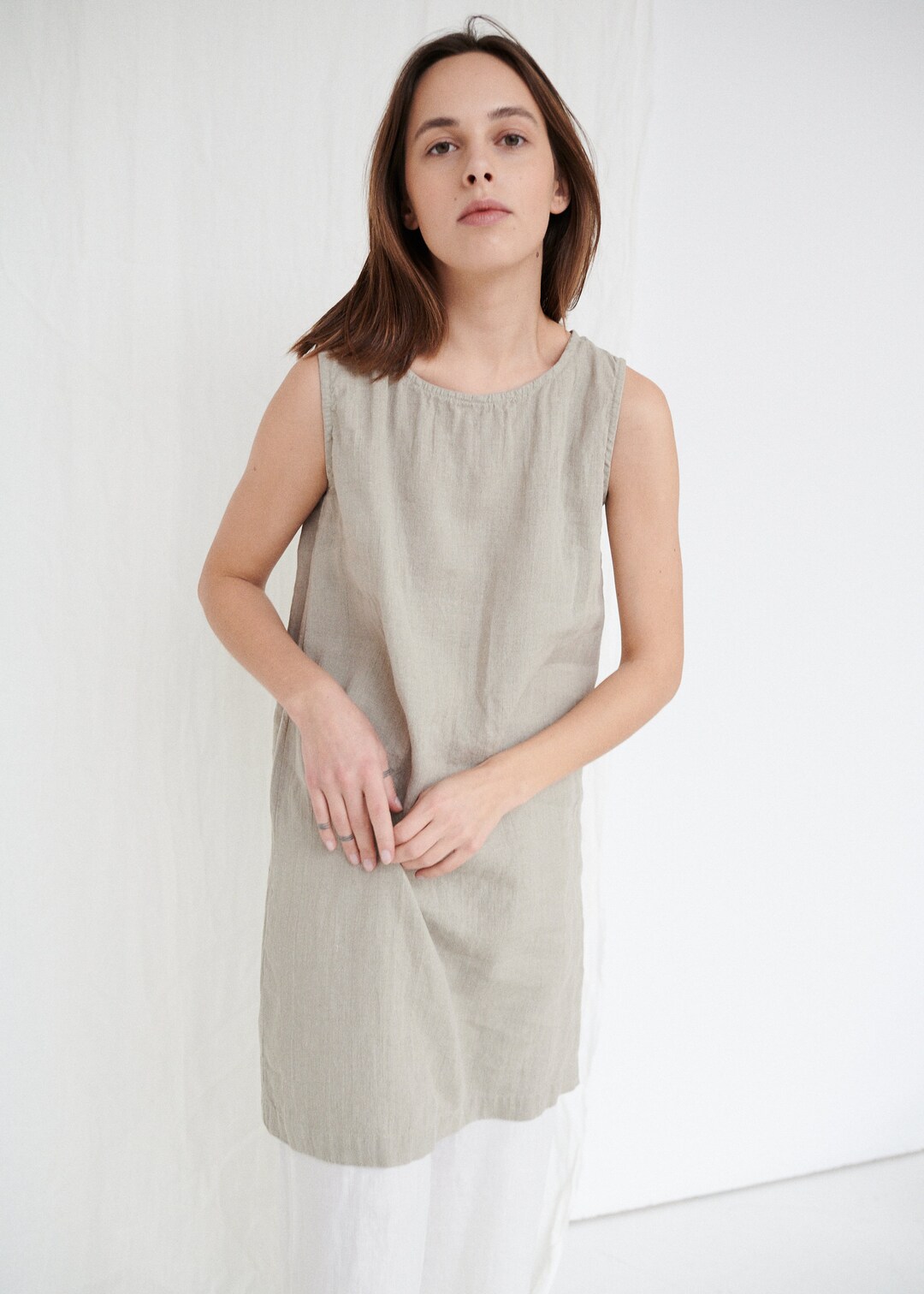 Ready to Ship Abi Dress Linen Dress Minimal Linen Dress Linen Tunic ...