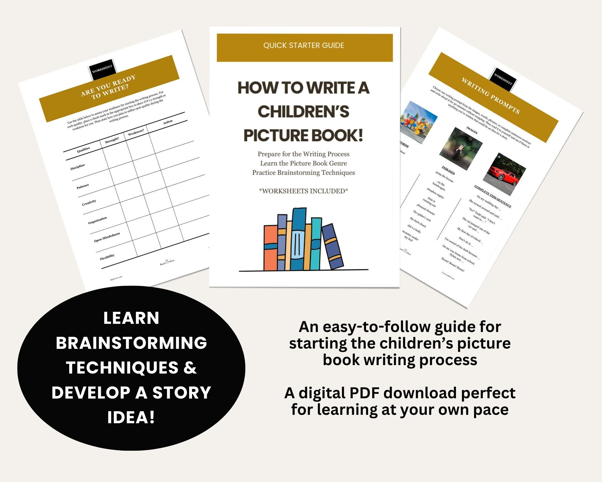 How to Write a Childrens Picture Book Quick Starter Guide Brainstorming ...