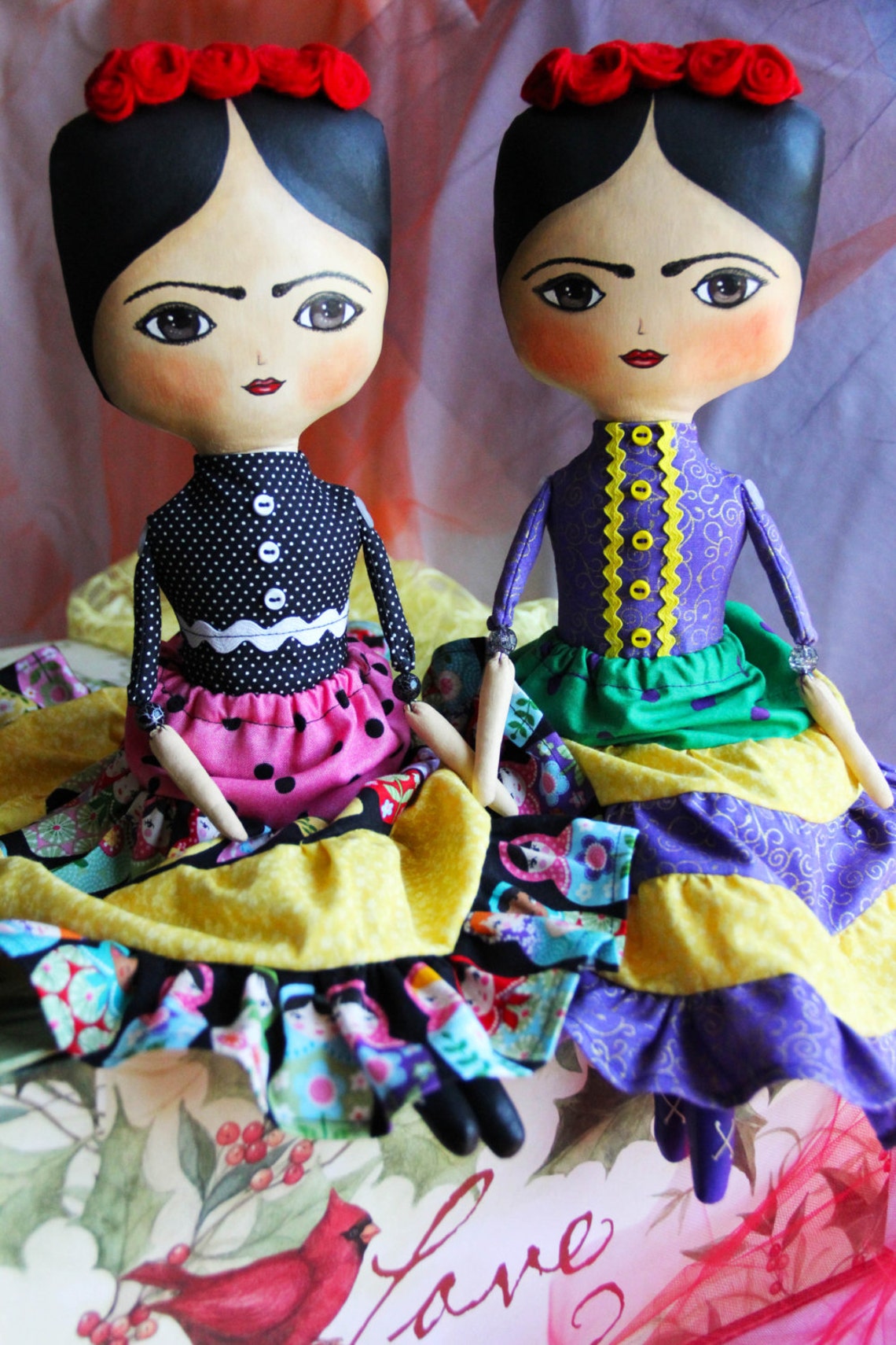 Frida Kahlo Mixed Media Doll, Textile Doll, Art Doll, Stuffed Doll - Etsy