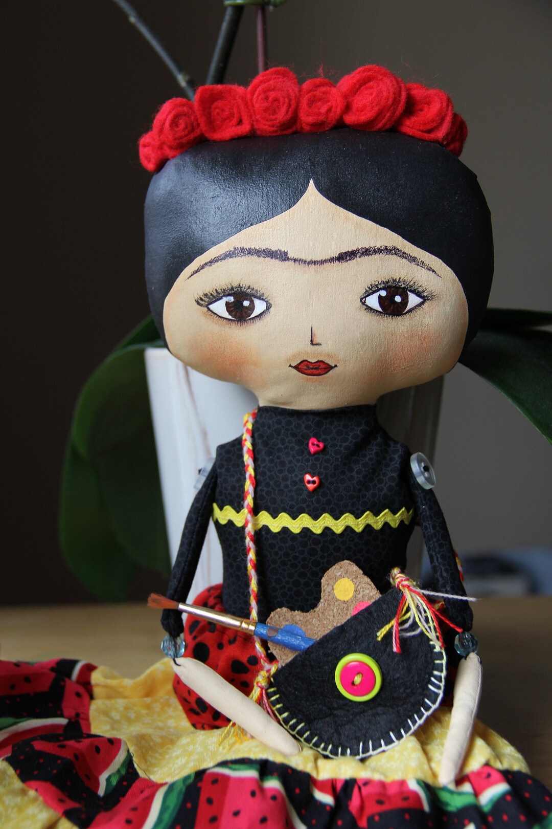 Frida Kahlo Mixed Media Doll, Textile Doll, Art Doll, Stuffed Doll - Etsy