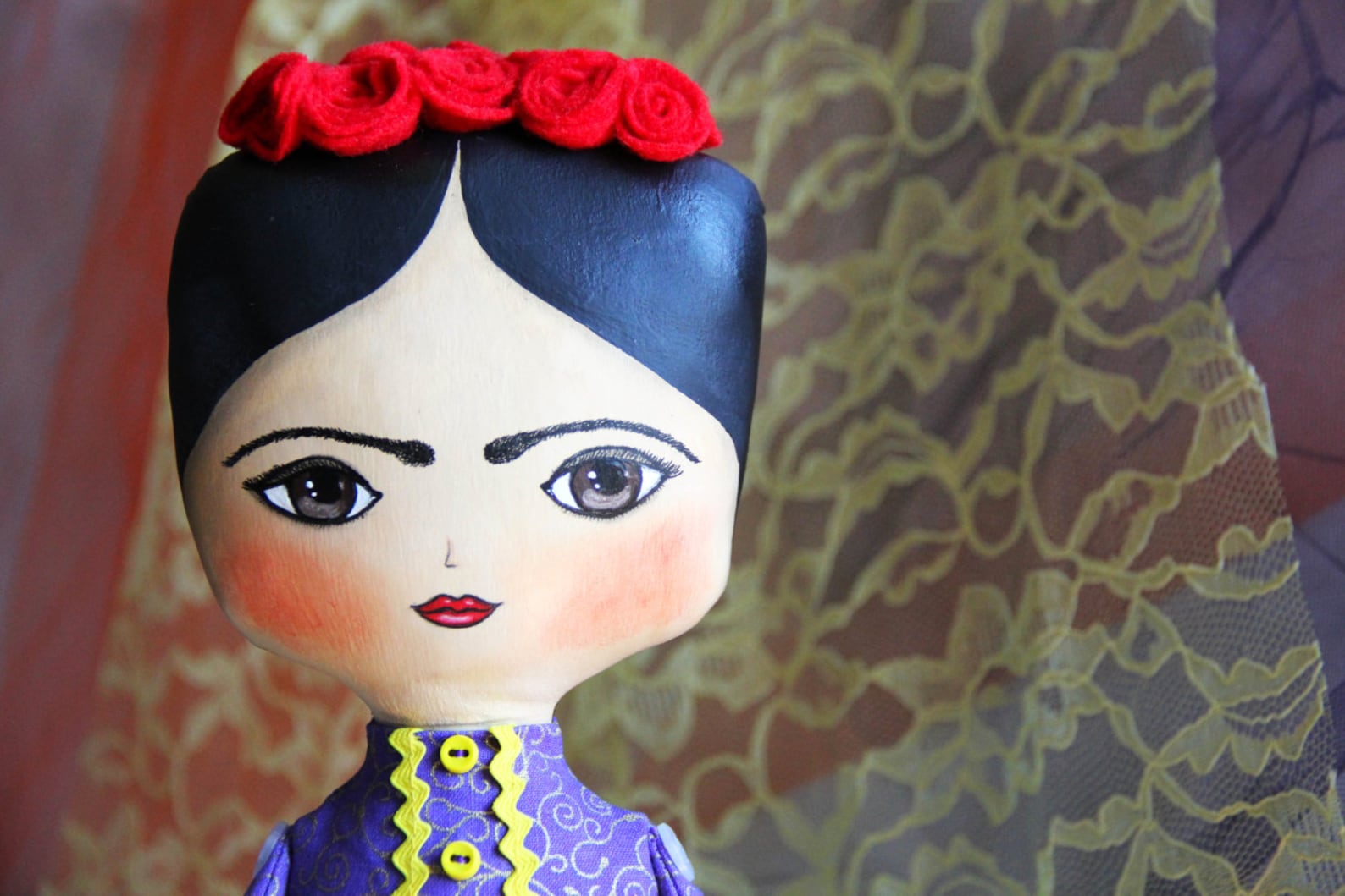 Frida Kahlo Mixed Media Doll, Textile Doll, Art Doll, Stuffed Doll - Etsy