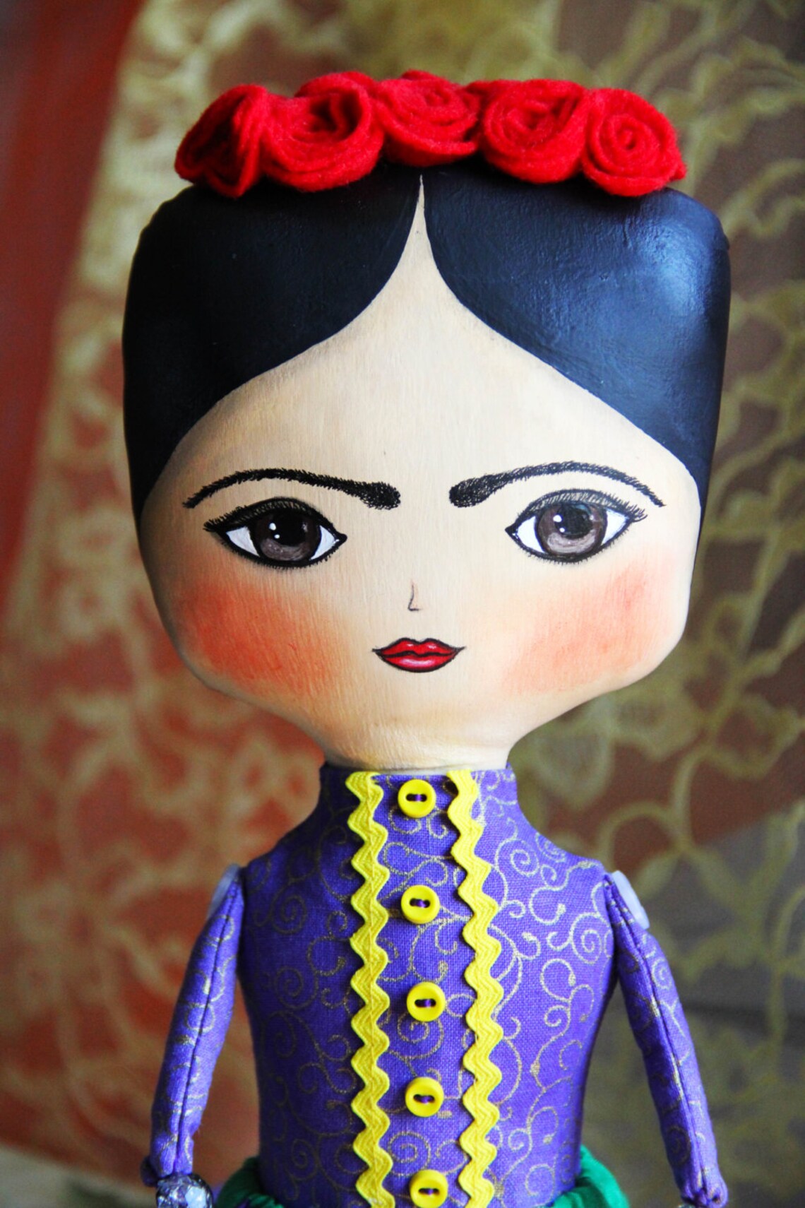 Frida Kahlo Mixed Media Doll, Textile Doll, Art Doll, Stuffed Doll - Etsy