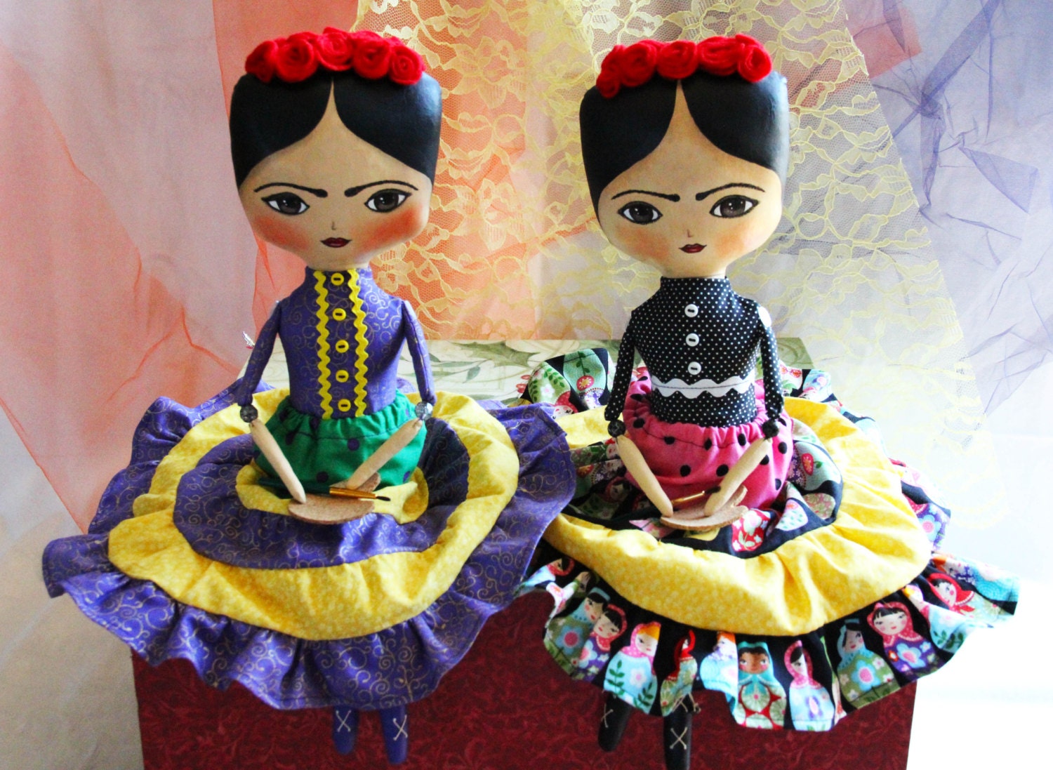 Frida Kahlo Mixed Media Doll, Textile Doll, Art Doll, Stuffed Doll - Etsy