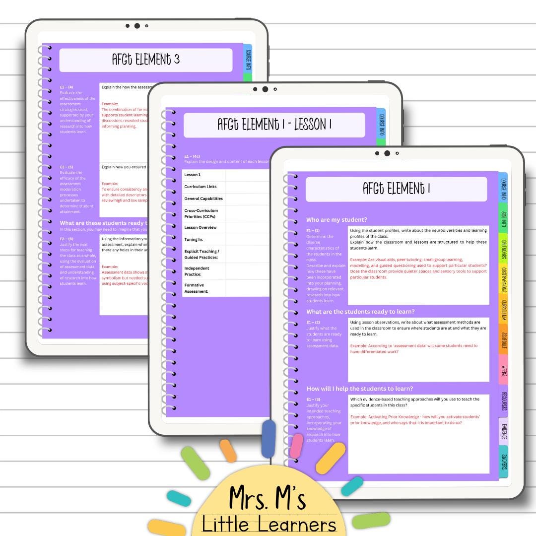 Canva Template Student Teacher Placement/prac Folder - Afgt Included ...