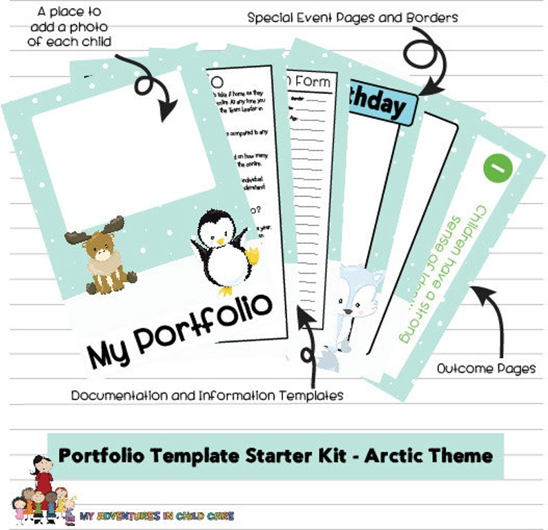 Child Portfolio Templates Starter Kit Arctic Theme | Etsy