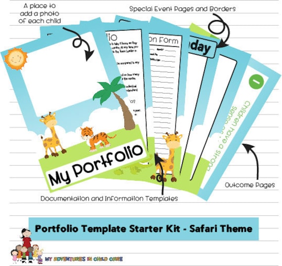 Child Portfolio Templates Starter Kit Safari Theme | Etsy Australia
