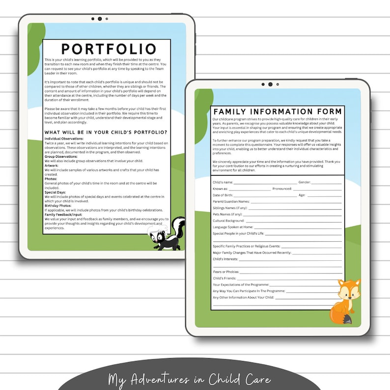 CANVA TEMPLATE / Child Portfolio Templates Starter Kit - Ocean Theme ...