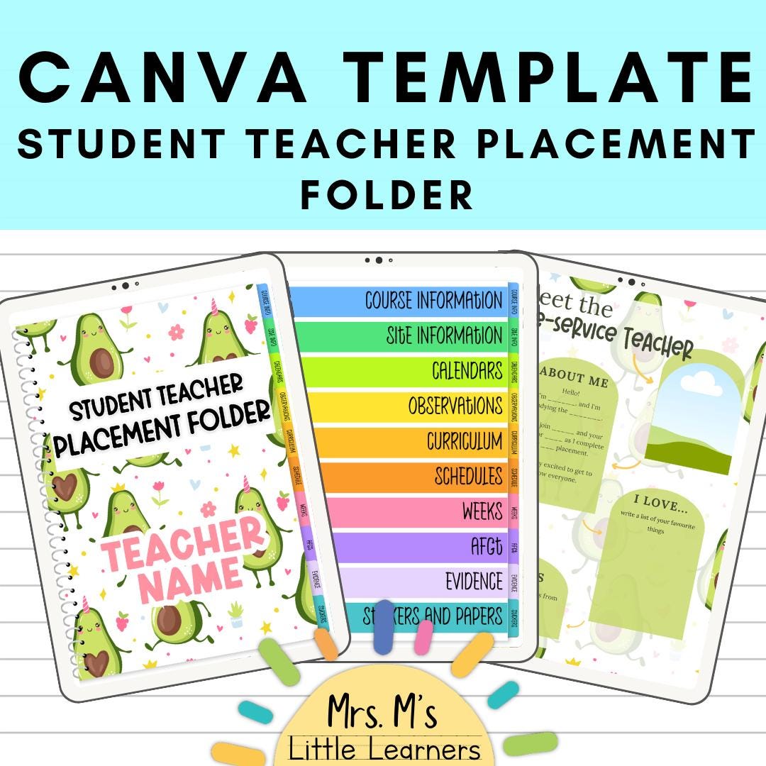 Canva Template Student Teacher Placement/prac Folder - Afgt Included ...