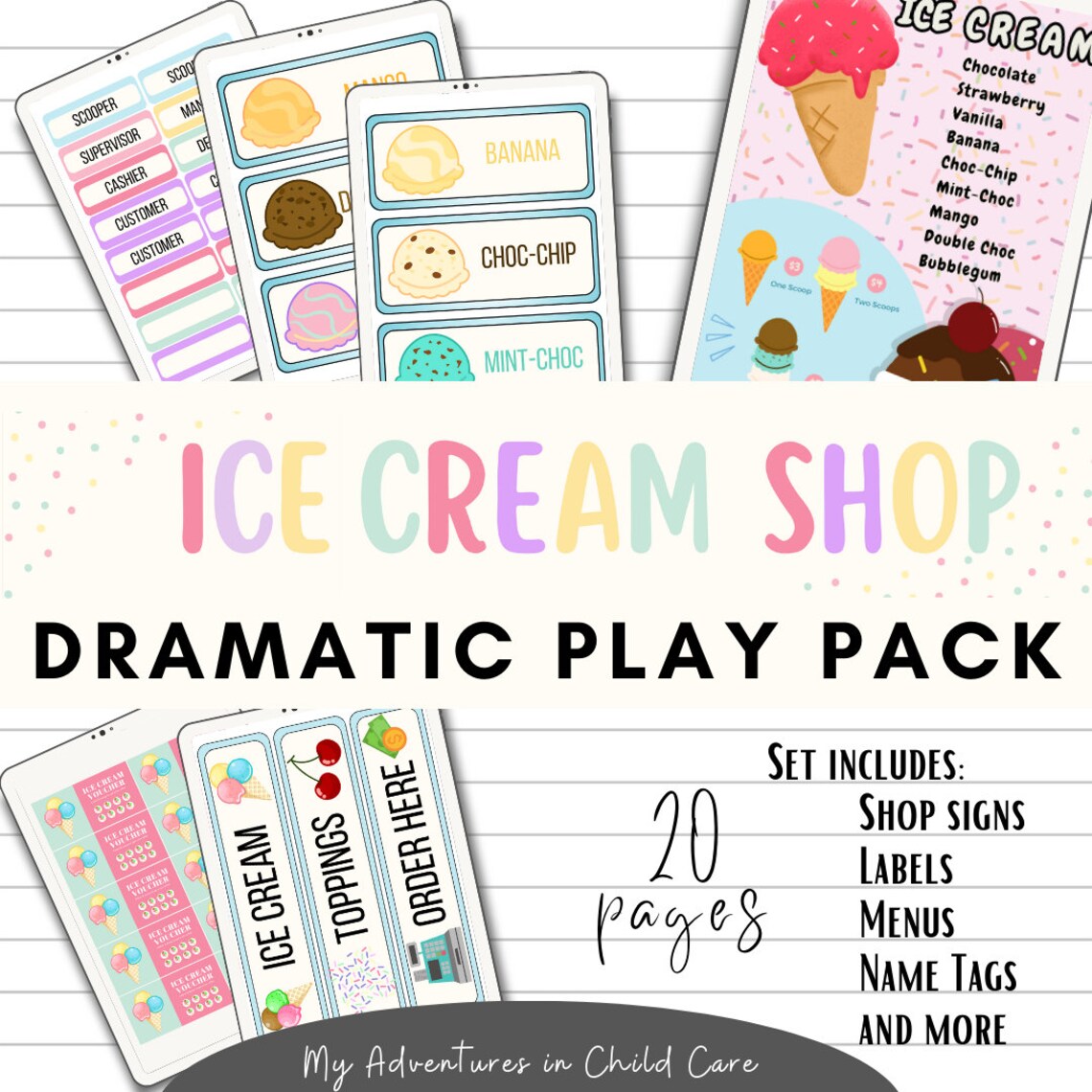 Dramatic / Role Play Ice Cream Shop Stand - Etsy