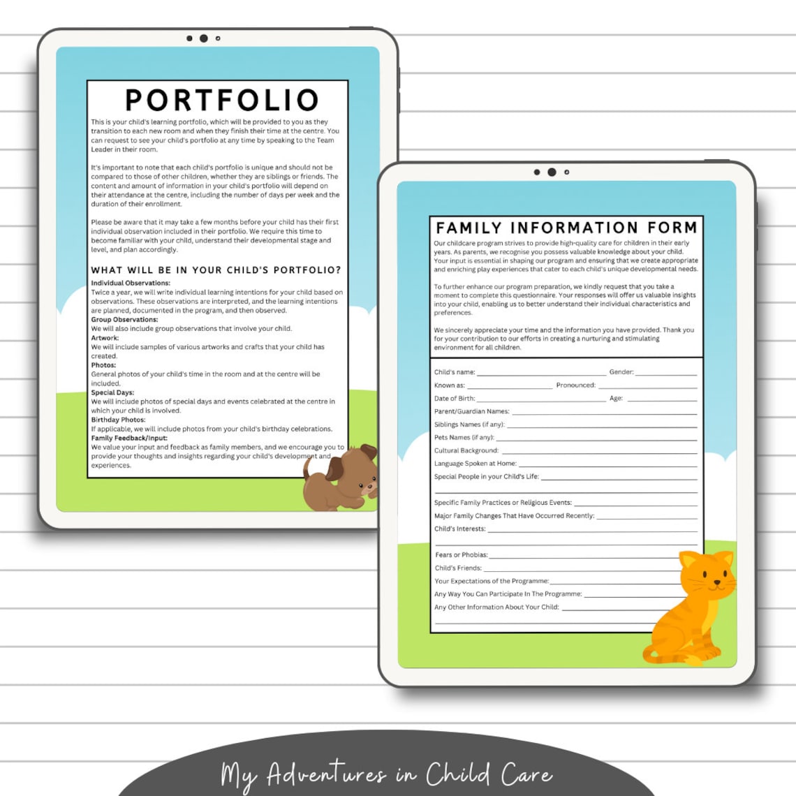 CANVA TEMPLATE / Child Portfolio Templates Starter Kit Farm Theme EYLF ...