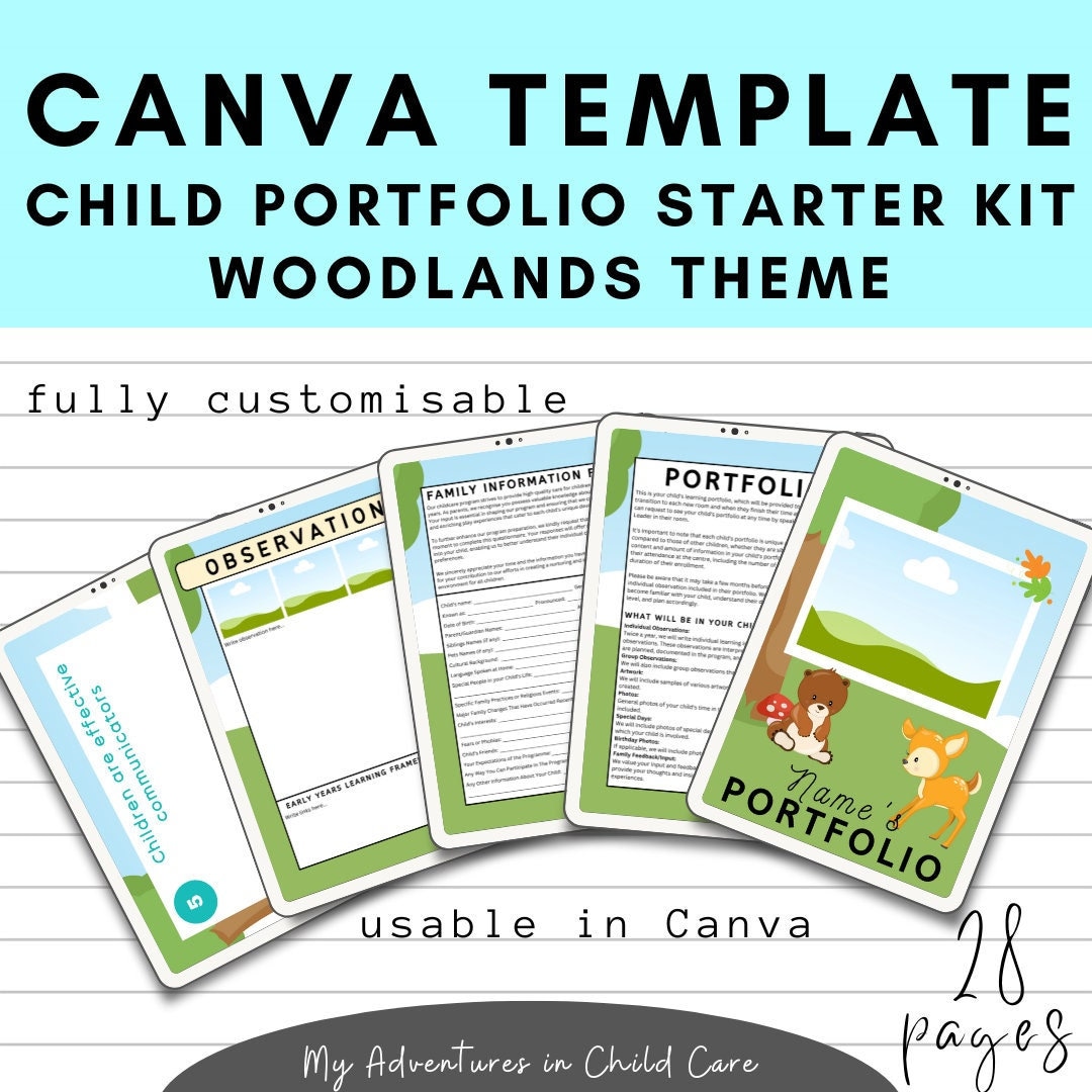 CANVA TEMPLATE / Child Portfolio Templates Starter Kit - Ocean Theme ...