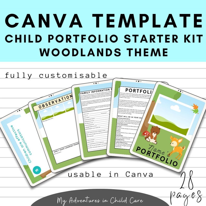 CANVA TEMPLATE / Child Portfolio Templates Starter Kit - Ocean Theme ...