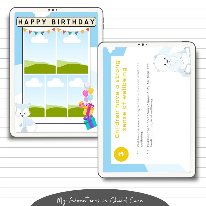 CANVA TEMPLATE / Child Portfolio Templates Starter Kit - Arctic Theme ...
