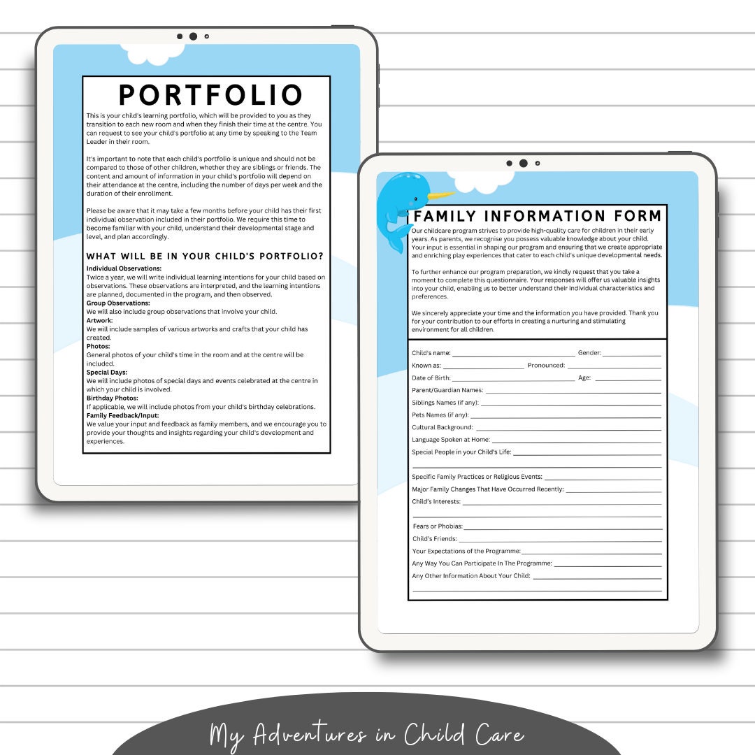 CANVA TEMPLATE / Child Portfolio Templates Starter Kit - Arctic Theme ...