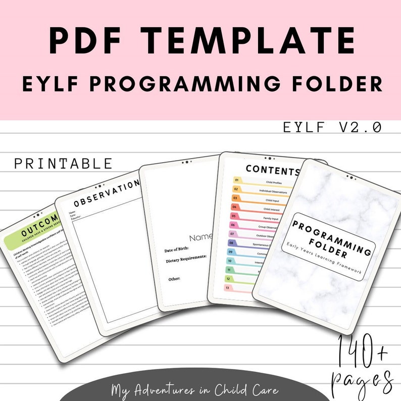 Programming Folder Planner EYLF V2.0 - Etsy Australia