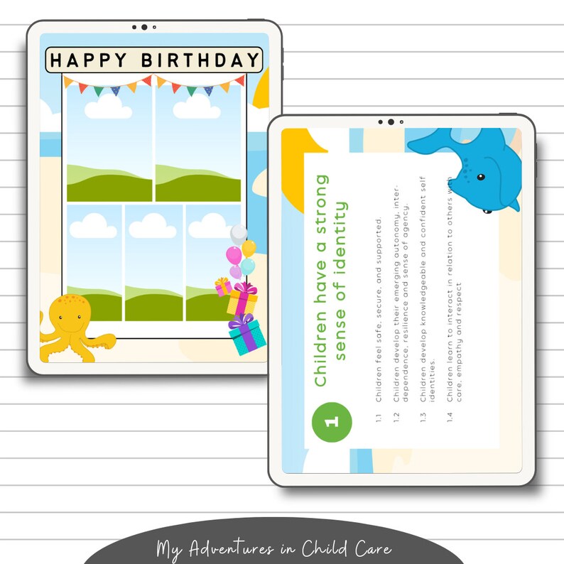 CANVA TEMPLATE / Child Portfolio Templates Starter Kit - Ocean Theme ...