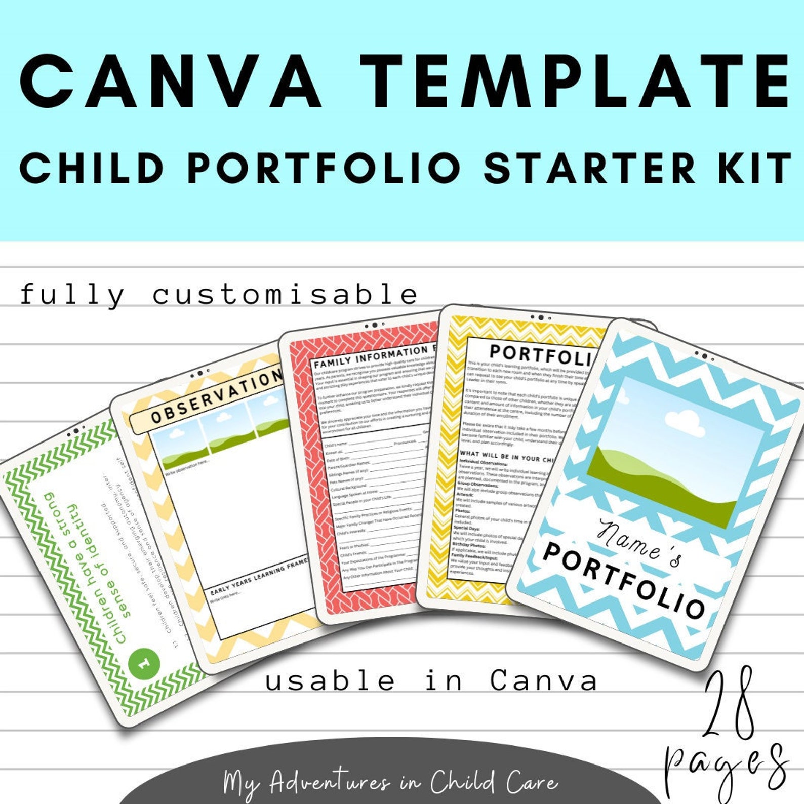 CANVA TEMPLATE / Child Portfolio Templates Starter Kit EYLF V2.0 - Etsy