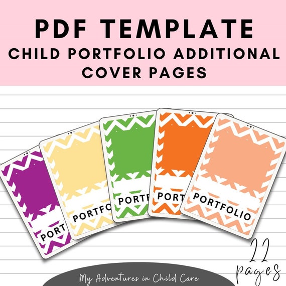 Portfolio Cover Page Template For Kids