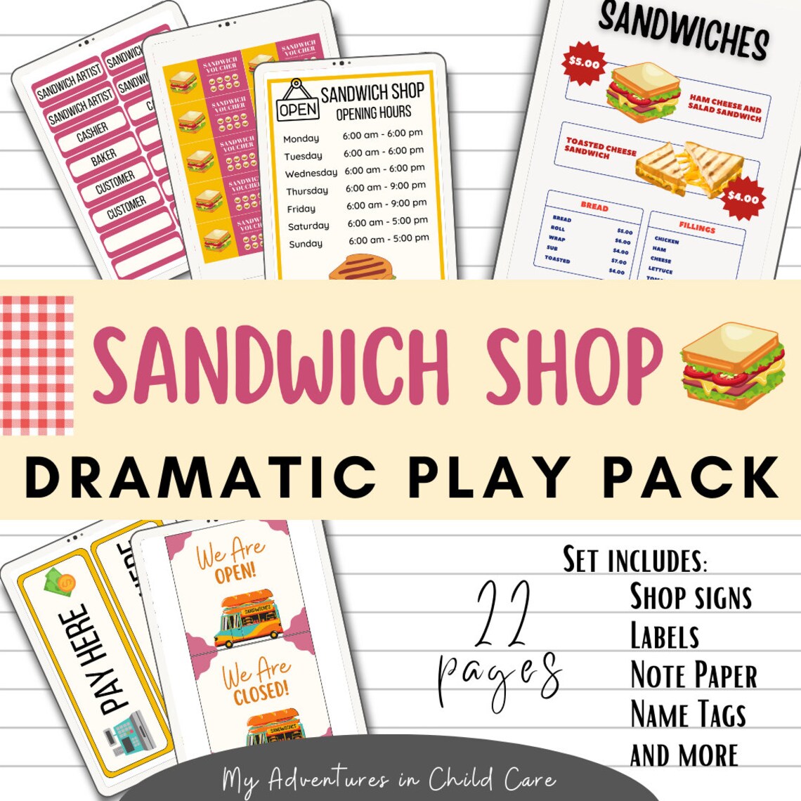 Dramatic / Role Play Sandwich Shop Restaurant - Etsy
