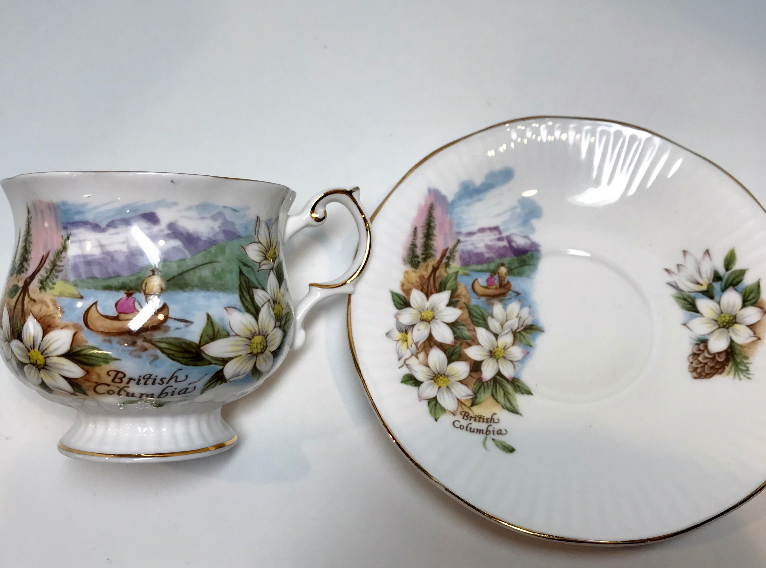 Reserved for L, British Columbia Tea Cup and Saucer, Canoe Tea Cup ...