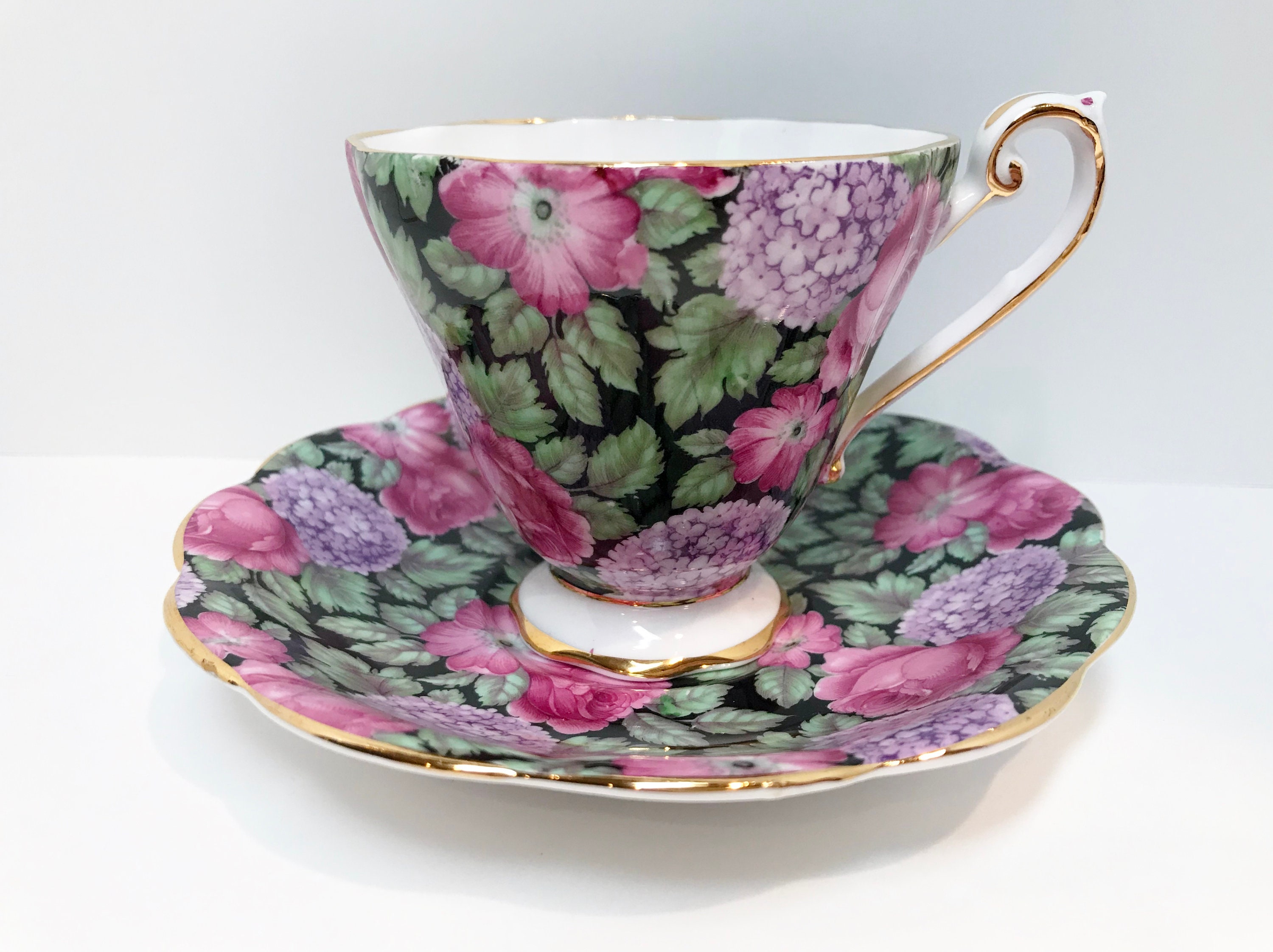 Royal Standard Tea Cup and Saucer, Chintz Cups, Antique Tea Cups ...