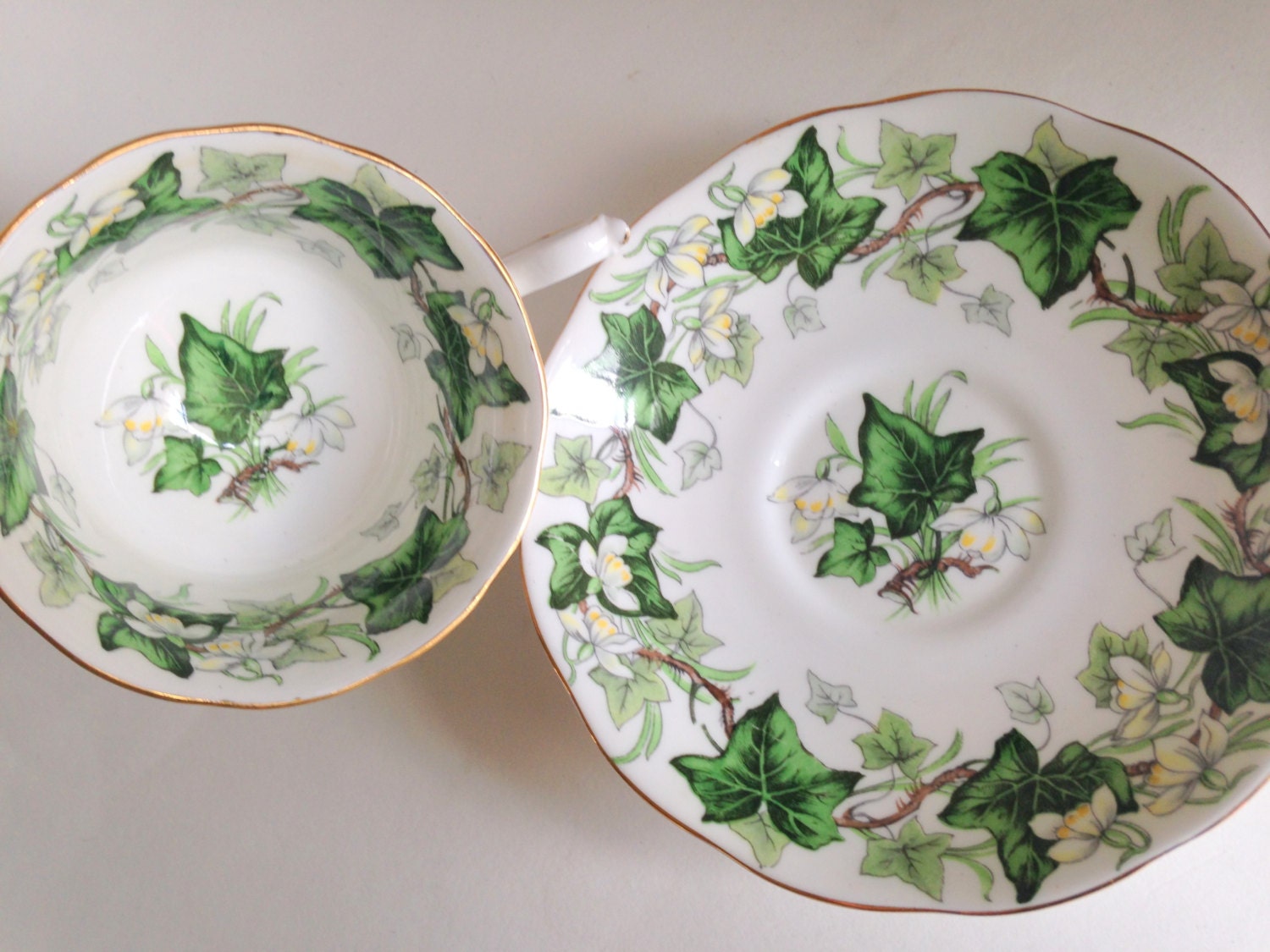 Ivy Lea Royal Albert Tea Cup and Saucer, Ivy Tea Cups, Tea Set, English ...