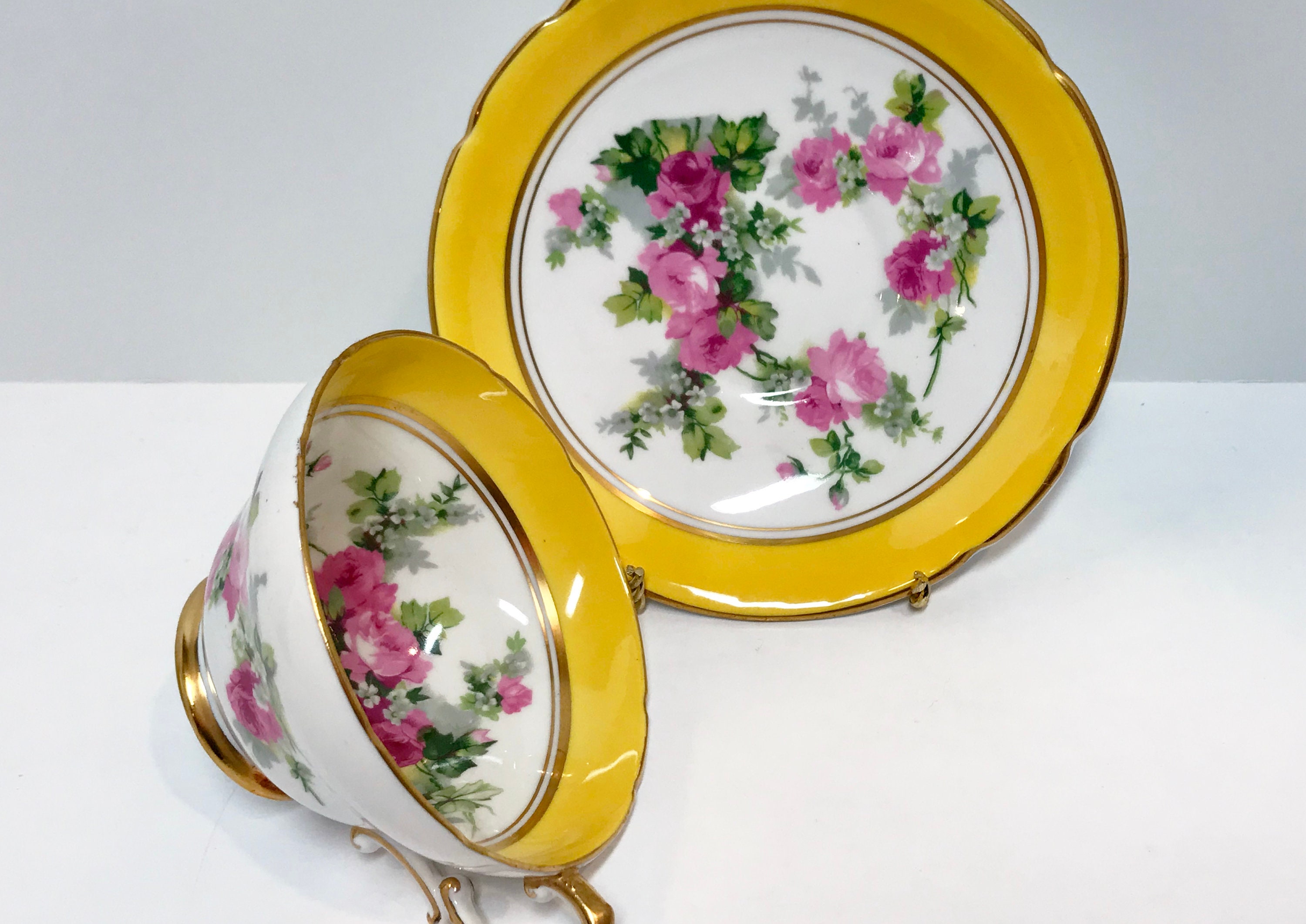 Stanley Tea Cup and Saucer, Floral Tea Cups, Antique Teacups Vintage ...