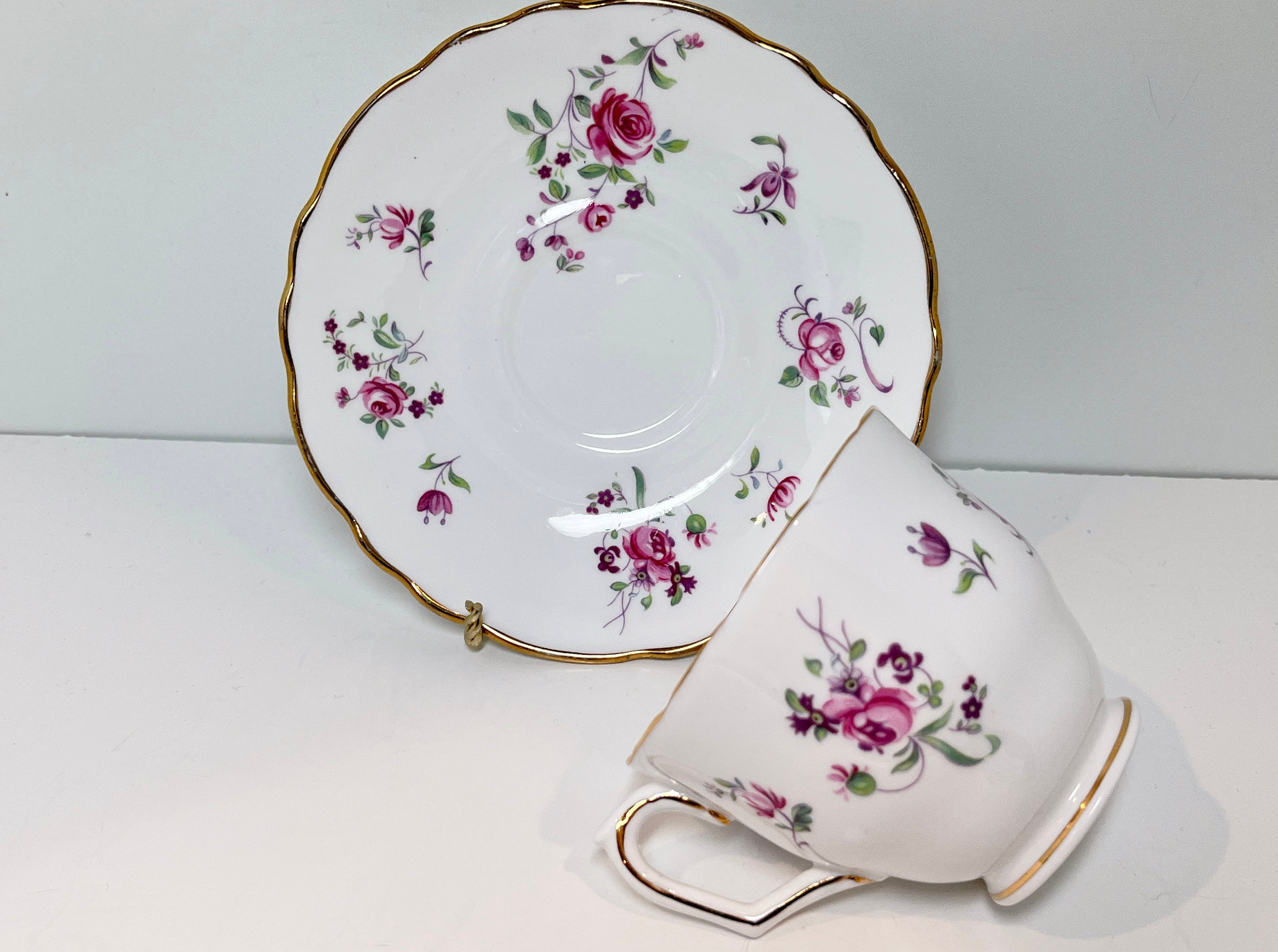 Crown Staffordshire Tea Cup and Saucer English Teacups Floral Antique ...