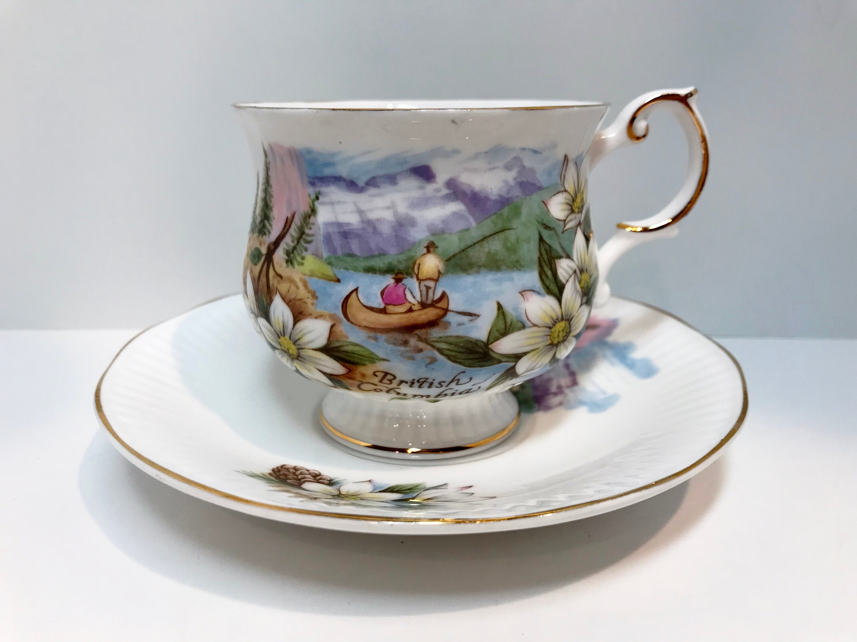 Reserved for L, British Columbia Tea Cup and Saucer, Canoe Tea Cup ...
