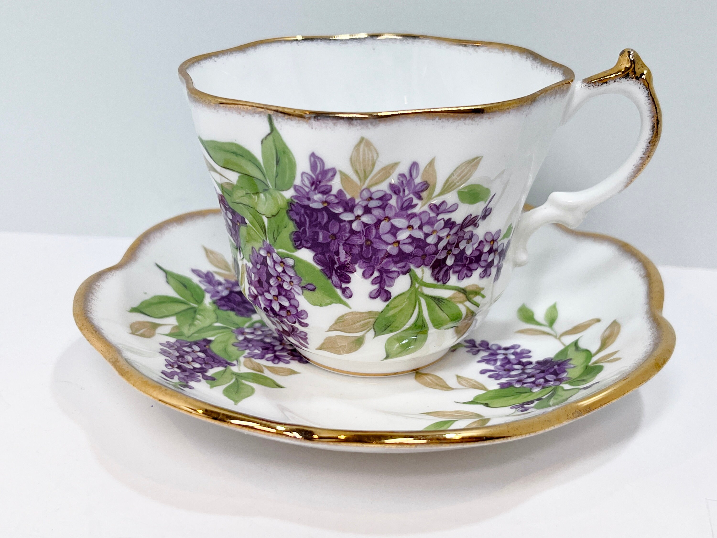 Lilac Pattern , Salisbury Tea Cup and Saucer , Antique Teacup Vintage ...